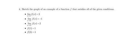 Solved 4 Sketch The Graph Of An Example Of A Function F