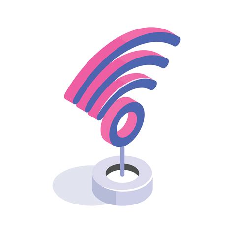 An Isometric Icon Depicting A Wifi Signal Symbolizing Wireless Internet Connectivity 48845792