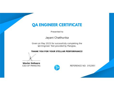 jayani chathurika on linkedin successfully completed qa engineer certificate by mangtas