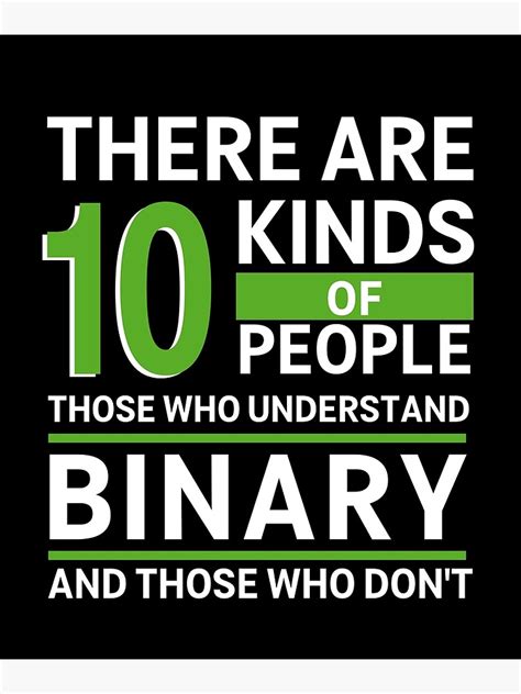 10 types of people binary coding poster for sale by mesyo redbubble
