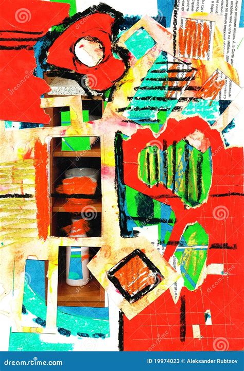Peinture Dart Et De Collage Et Abstrait Et Couleur Illustration Stock Illustration Du Coloré