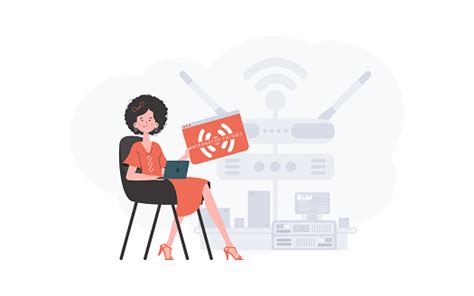 한 여성이 인터넷 사물 아이콘을 손에 들고 있습니다 Iot 개념 웹 사이트 및 프리젠 테이션에 좋습니다 벡터 일러스트레이션 가상현실에 대한 스톡 벡터 아트 및 기타 이미지