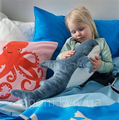 Купить Акула 55 см Ikea BlÅhaj мягкая детская плюшевая игрушка синяя акулка акулёнок ИКЕА