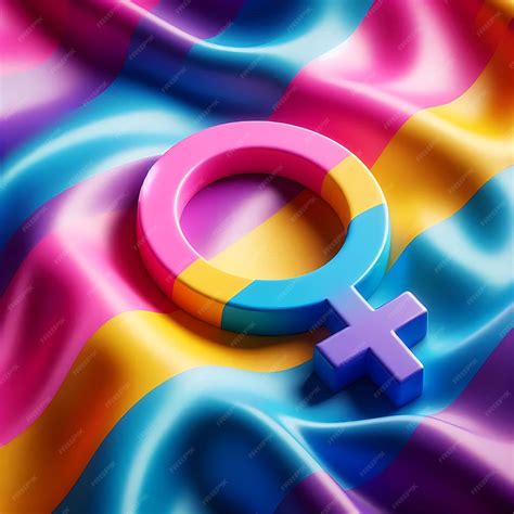 Premium Photo Gender Equality Flag With A 3d Symbol