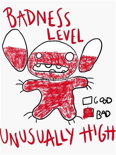 Stitch Badness Level Is Unusually High Mischief Doodle Sticker For