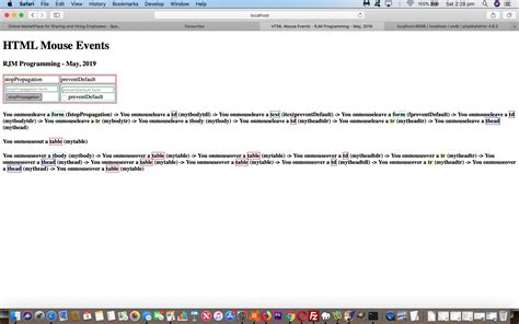 html mouse events colour coded tutorial robert james metcalfe blog