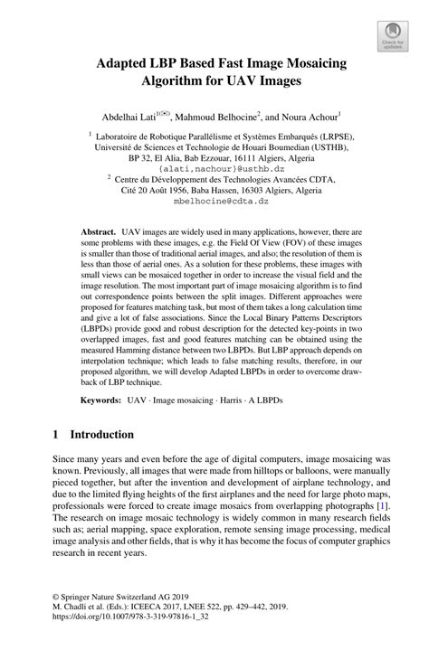 Pdf Adapted Lbp Based Fast Image Mosaicing Algorithm For Uav Images