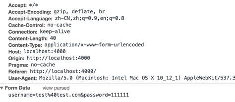 Post请求，content Type设为applicationx Form Urlencoded时，服务端接受到的格式为
