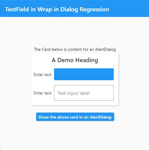 Regression Textfield In A Wrap In Alertdialog Crash · Issue 71687 · Flutterflutter · Github