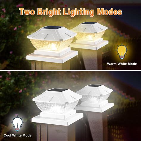Solar Post Cap Lights 2 Pack Fence Post Solar Lights