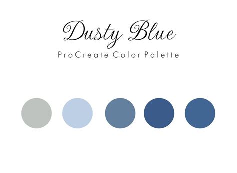 Dusty Blue Color Swatches Procreate Color Palette For Etsy Color Palette Ipad Lettering