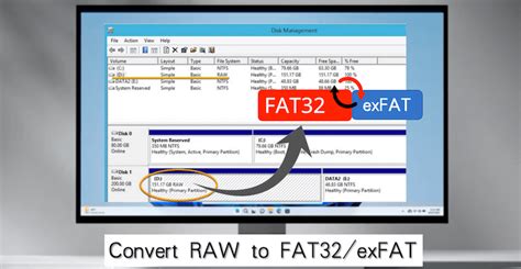 Change The File System From RAW To FAT32 To ExFAT Without Losing Data