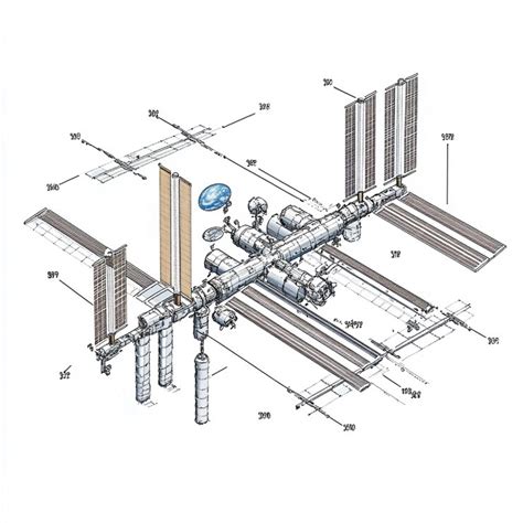 A Diagram Of The International Space Station With Labeled Components