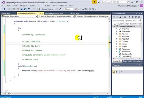 C Web Forms Create And Read From Database YouTube