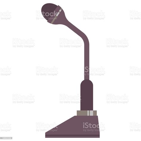 흰색 배경에 격리 된 데스크톱 마이크 벡터 만화 일러스트레이션 0명에 대한 스톡 벡터 아트 및 기타 이미지 0명 공연 노래 Istock