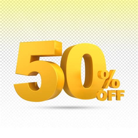 Premium Psd 3d Rendering Fifty Percent Off Template