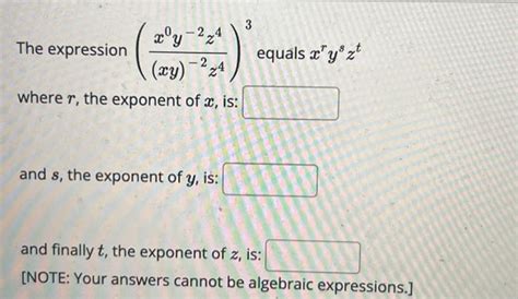 Solved Xºy 224 Xy 224 Where R The Exponent Of X Is