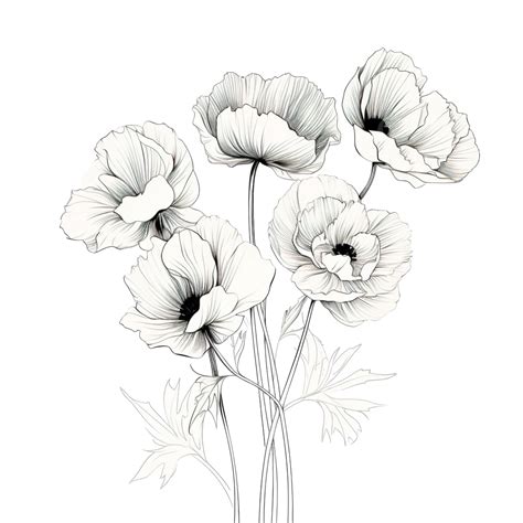 Abstract Flowers In Continuous Line Contour Drawing Style Flower Minimal Beauty Png