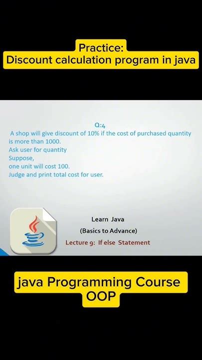 Discount Calculation Program In Java Part 1 Java Javaprogramming