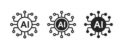 Artificial Intelligence Ai Processor Chip Symbol Vector Image