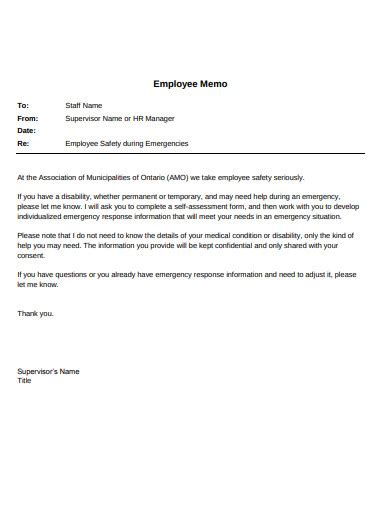 Memo Examples To Employees Mytesir