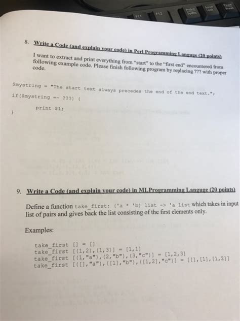 Solved Write A Code And Explain Your Code In Perl