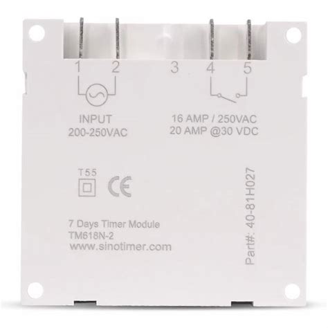 SINOTIMER Programmable Digital Timer Switch Relay 16 Program 220V 16A TM618N 2 White
