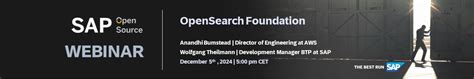 sap open source webinar opensearch foundation sap community