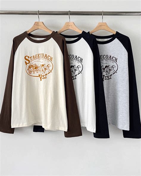 최저가 에이블앤코 웨스트 나그랑 레글런 나염 배색 그래픽 티셔츠 T 에이블리