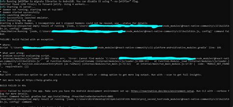React Native Project Not Running On Android Emulator After Windows