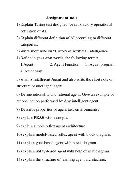 Ai Unit1 Assignment Pdf Pdf Technology And Engineering