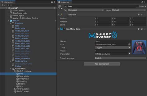 Edit Menus Modular Avatar