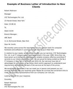 Sample Business Letter Of Introduction To New Clients Example
