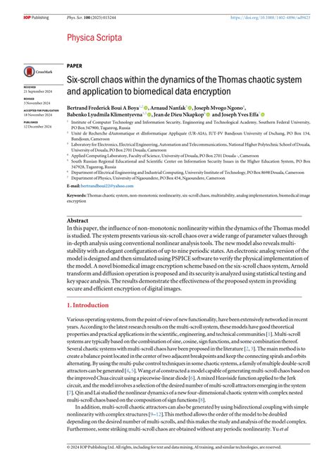 Six Scroll Chaos Within The Dynamics Of The Thomas Chaotic System And