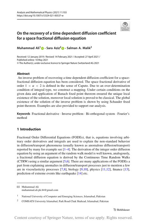 On The Recovery Of A Time Dependent Diffusion Coefficient For A Space