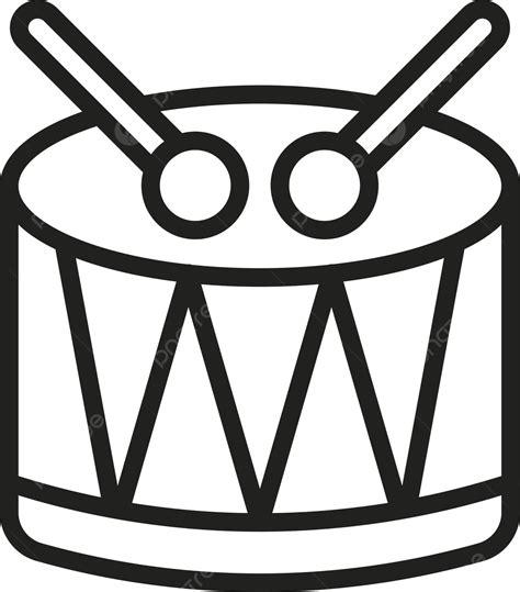 Drum Icon Vector Image Outline Design Drummer Vector Outline Design
