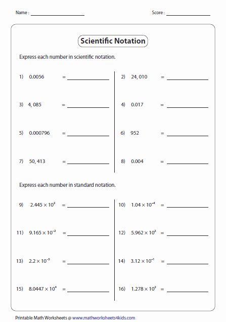 Adding Subtracting Scientific Notation Worksheet Chessmuseum Template Library