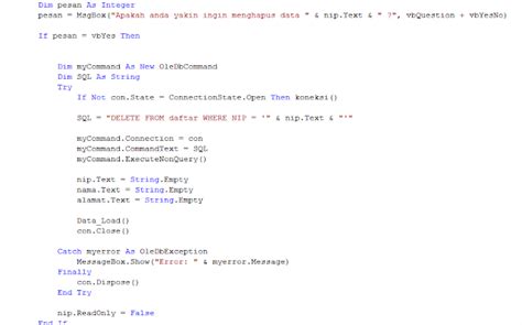 Tutorial Button Hapus Pada Visual Basic Bela Pertiwi Larashati