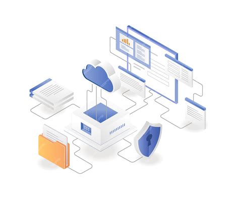 Premium Vector Data Analytics Cloud Server