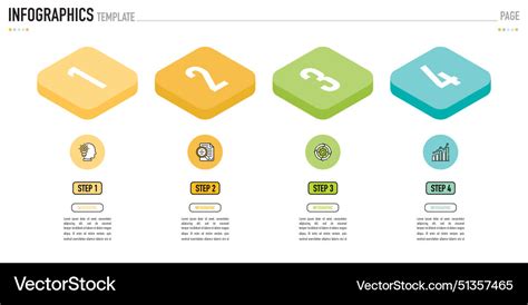 Rectangular Isometric Infographic For Business Vector Image