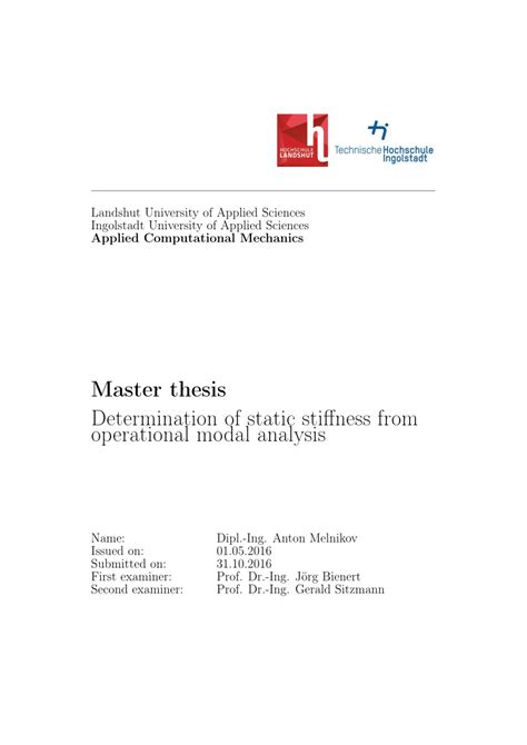 Pdf Determination Of Static Stiffness From Operational Modal Analysis