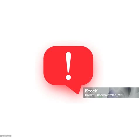 느낌표 벡터 아이콘 중요 한 표시 주의 로고 경고 연설 거품 빨간색 정지 기호 그림자 흰색 절연으로 그림 0명에 대한 스톡 벡터