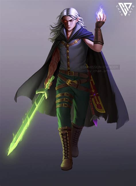 Dnd Half Elf Hexblade Warlock Commissioned Rdndart