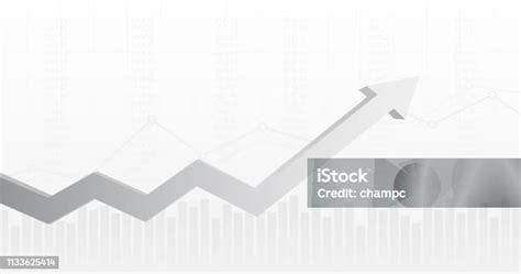 그라데이션 화이트 컬러 배경에 주식 시장에서 3d 업 트렌드 라인 그래프 화살표 와이드 스크린 추상 금융 차트 그래프에 대한 스톡 벡터 아트 및 기타 이미지 Istock