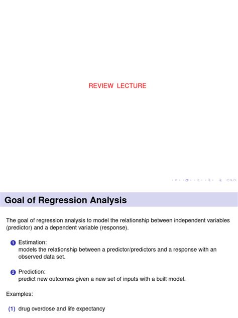 Review Lecture Pdf Regression Analysis Dependent And Independent
