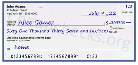 How To Write A Check For 61037 Dollars Cheap Checks