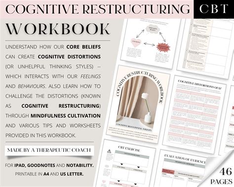 Cognitive Restructuring Workbook Challenge Core Beliefs Self