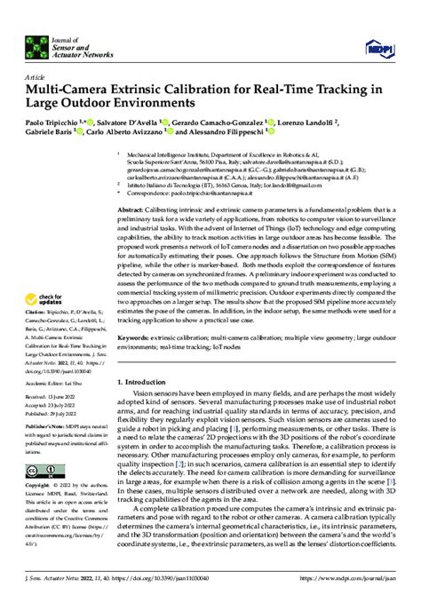 Pdf Multi Camera Extrinsic Calibration For Real Time Tracking In