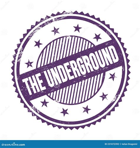 The Underground Text Written On Purple Indigo Grungy Round Stamp Stock Illustration
