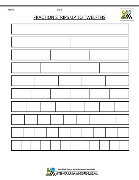 Fractions Chart Printable